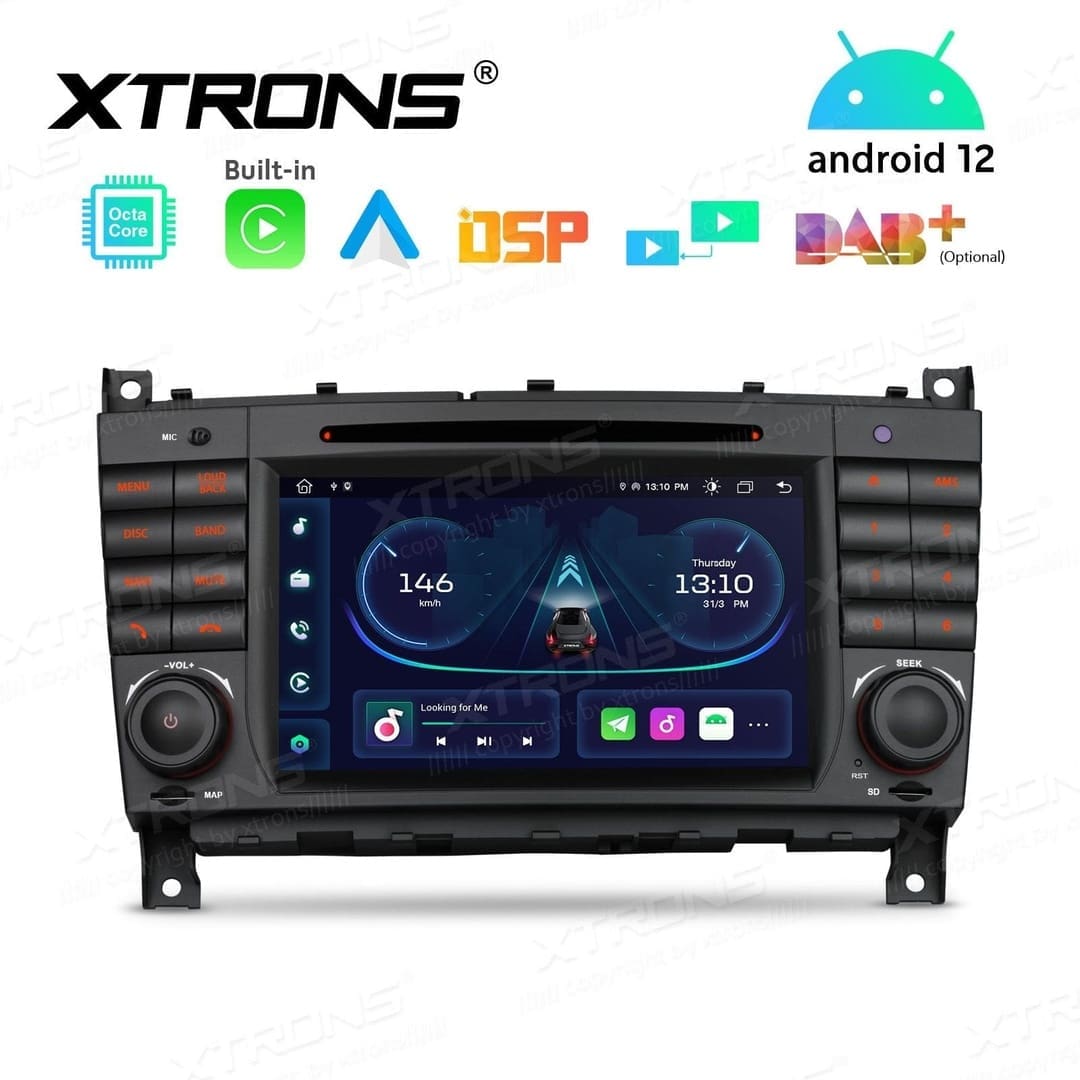 Rádio Xtrons Android 12 7" Octa-Core MTK 2GB 32GB Mercedes-Benz - Ignition Vortex