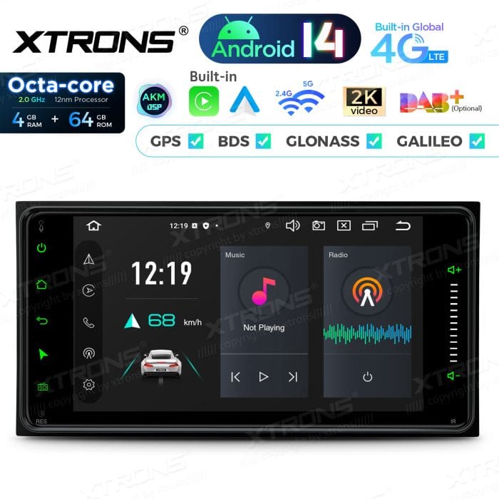 Rádio Xtrons Android 14 7" Octa-Core 4GB 64GB Toyota RAV4 Corolla Hilux (2001-2011) - Ignition ...